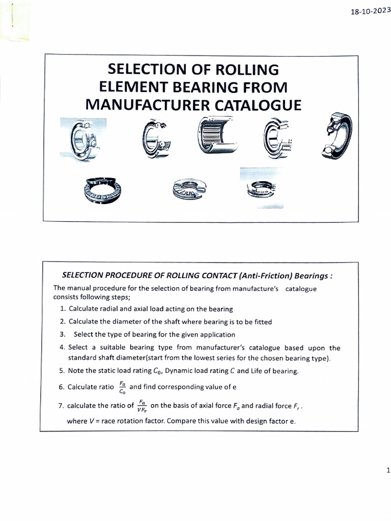 Bearing Selection Guide | PDF | Bearing (Mechanical) | Materials Science