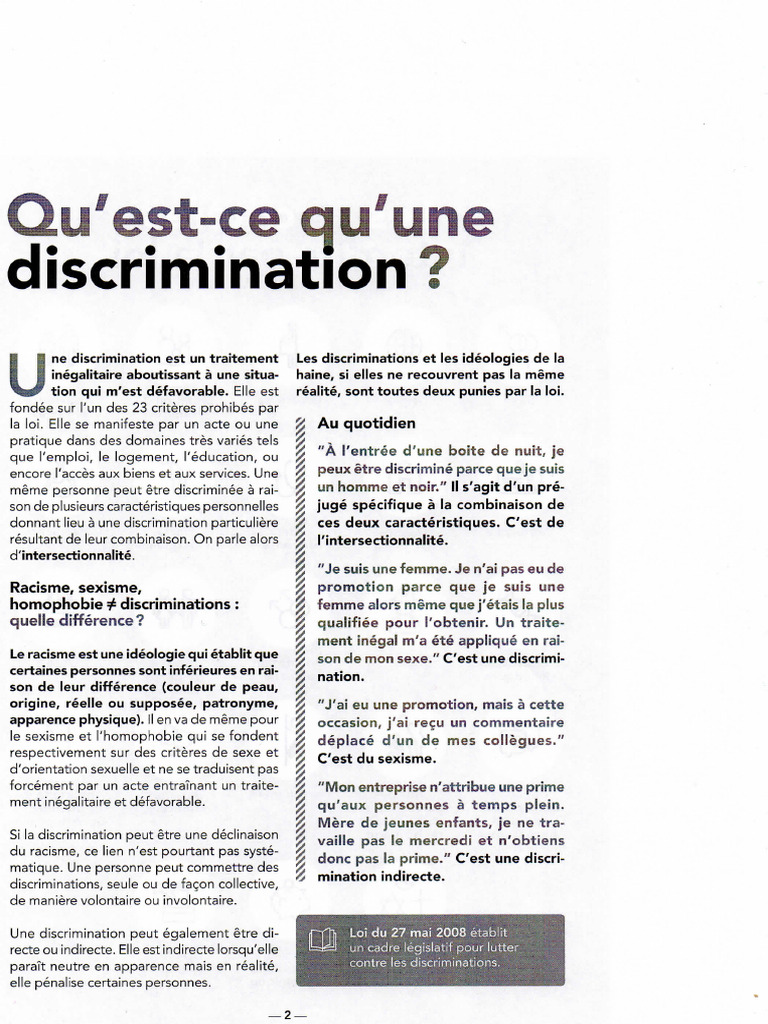 Définition de La Discrimination | PDF