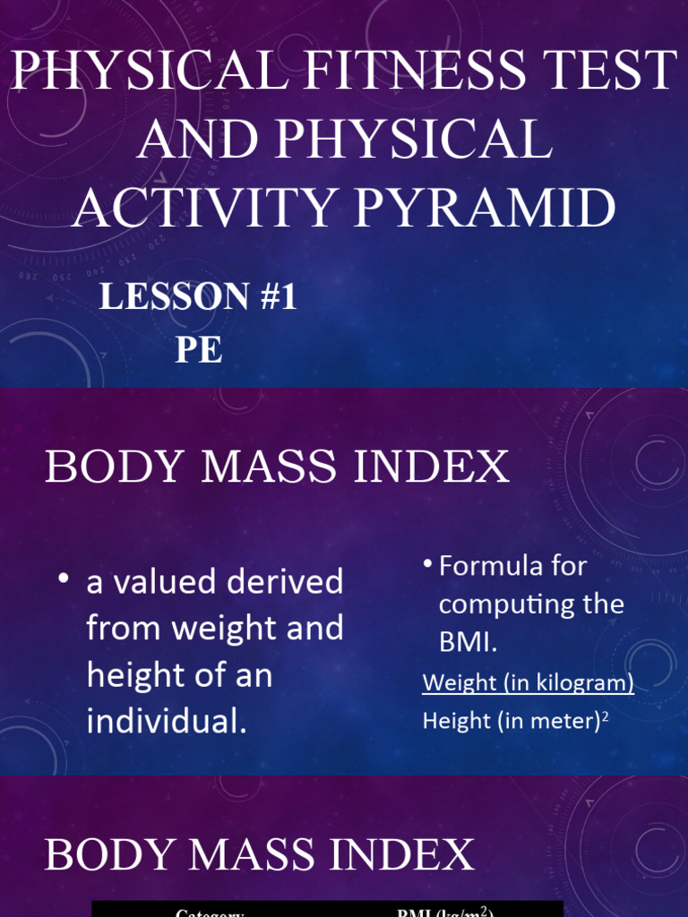 Physical Fitness Tests and Pyramid Guide | PDF | Self-Improvement ...