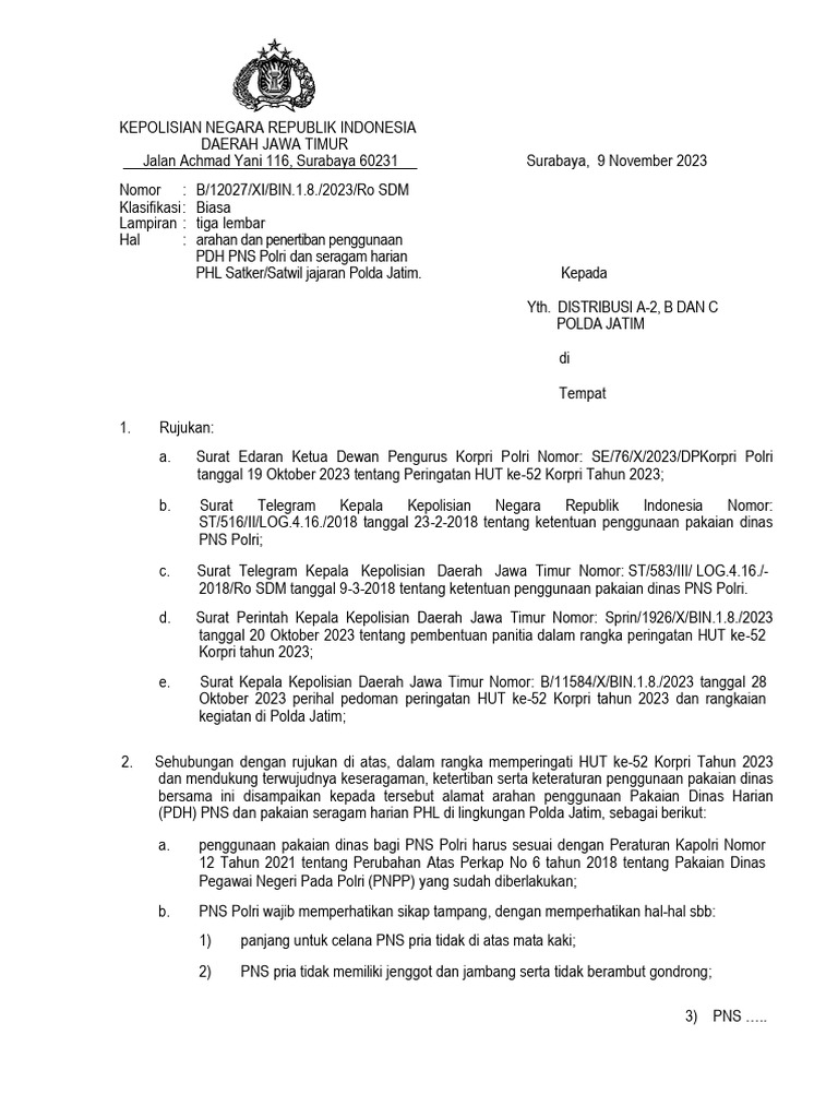 ARAHAN DAN PENERTIBAN PENGGUNAAN PAKAIAN DINAS FX 12027 BC2 | PDF