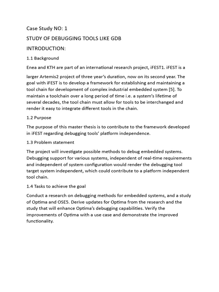 Case Study 1 | PDF | Embedded System | Debugging