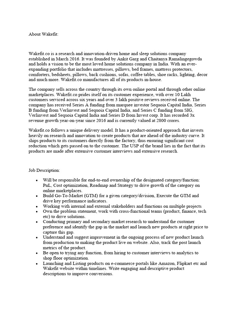 JD - Management Trainee (EIR) | PDF | E Commerce | Business