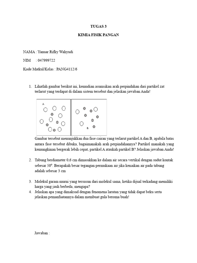 Tugas 3 Kimia Fisik Pangan | PDF