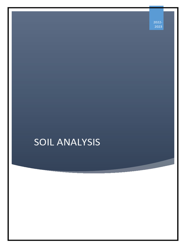 Soil Analysis | PDF | Soil | Plant Nutrition