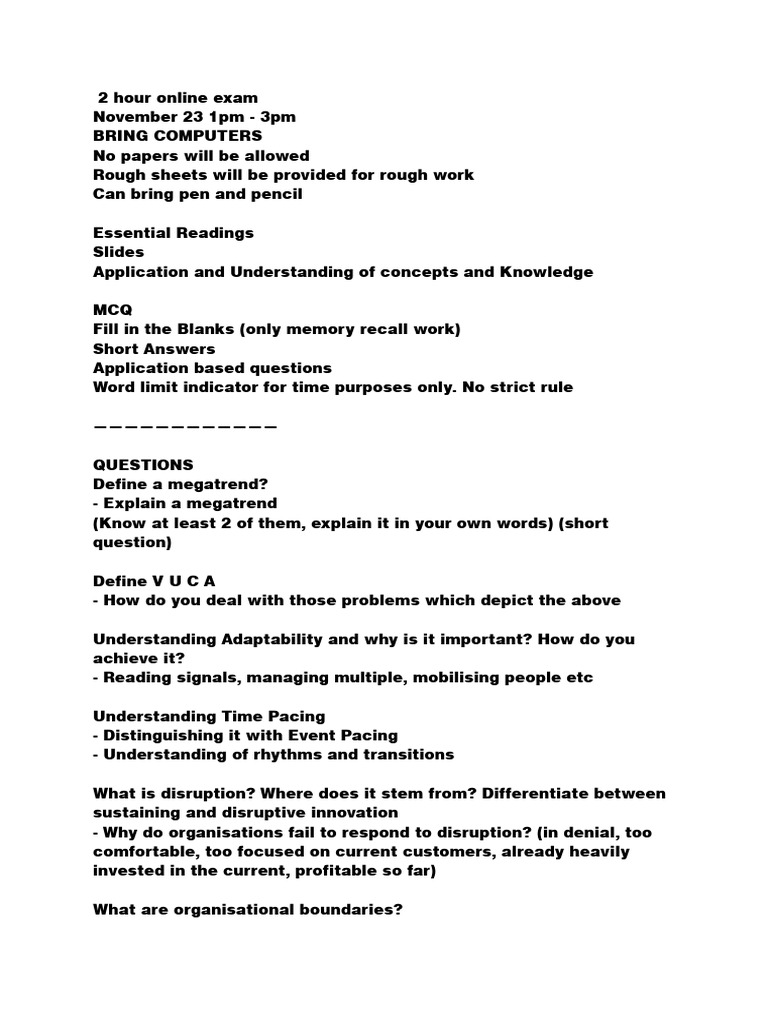 VUCA Finals Sample Questions | PDF