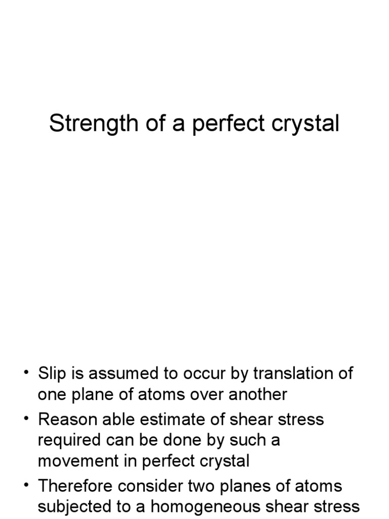 Strength of a perfect crystal