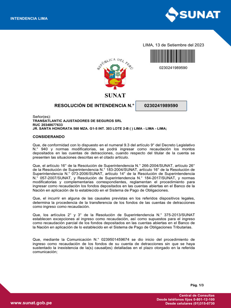 Sunat Resolucion | PDF | Gobierno