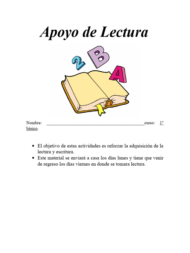 Apoyo de Lectura 1 Básico | PDF