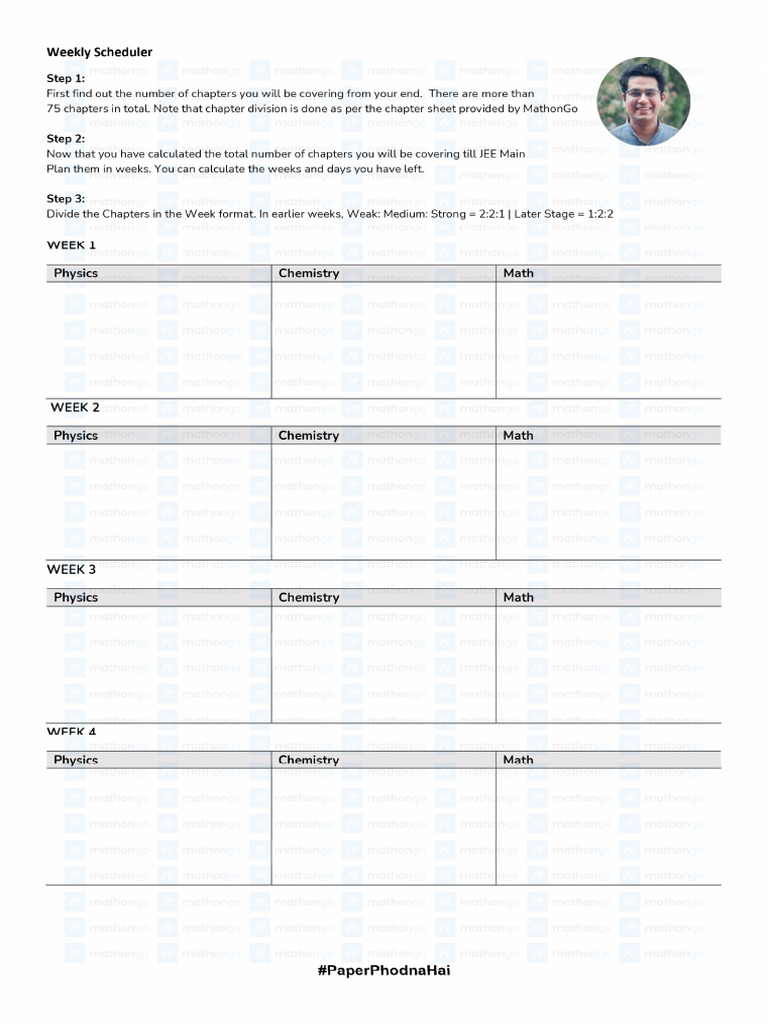 Weekly Scheduler - 2024 | PDF