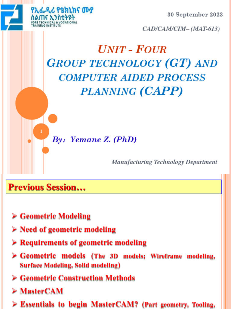 Unit - 4 - GT and CAPP Summary 2015 | PDF | Machining | Applied Mathematics