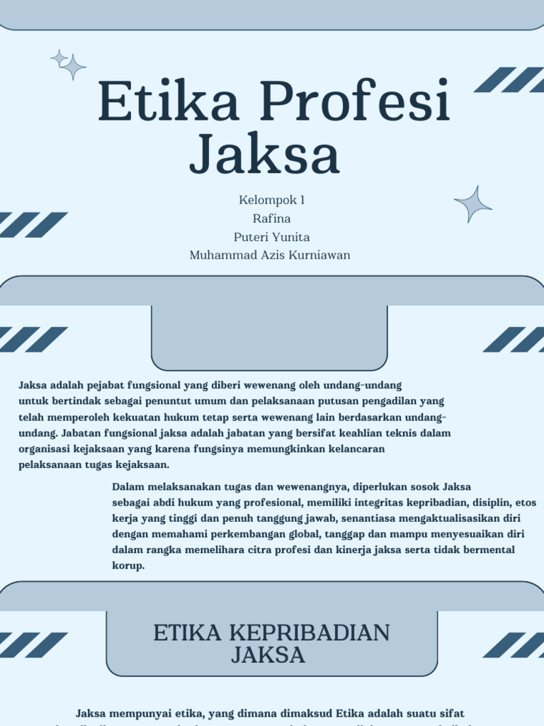 Etika Profesi Jaksa (Kel 1) | PDF | Ilmu Sosial | Hukum
