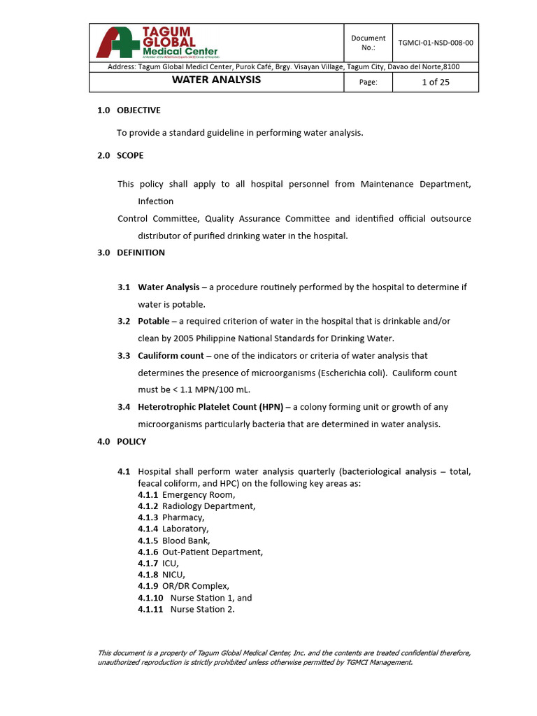 Water Analysis | PDF | Drinking Water | Public Health