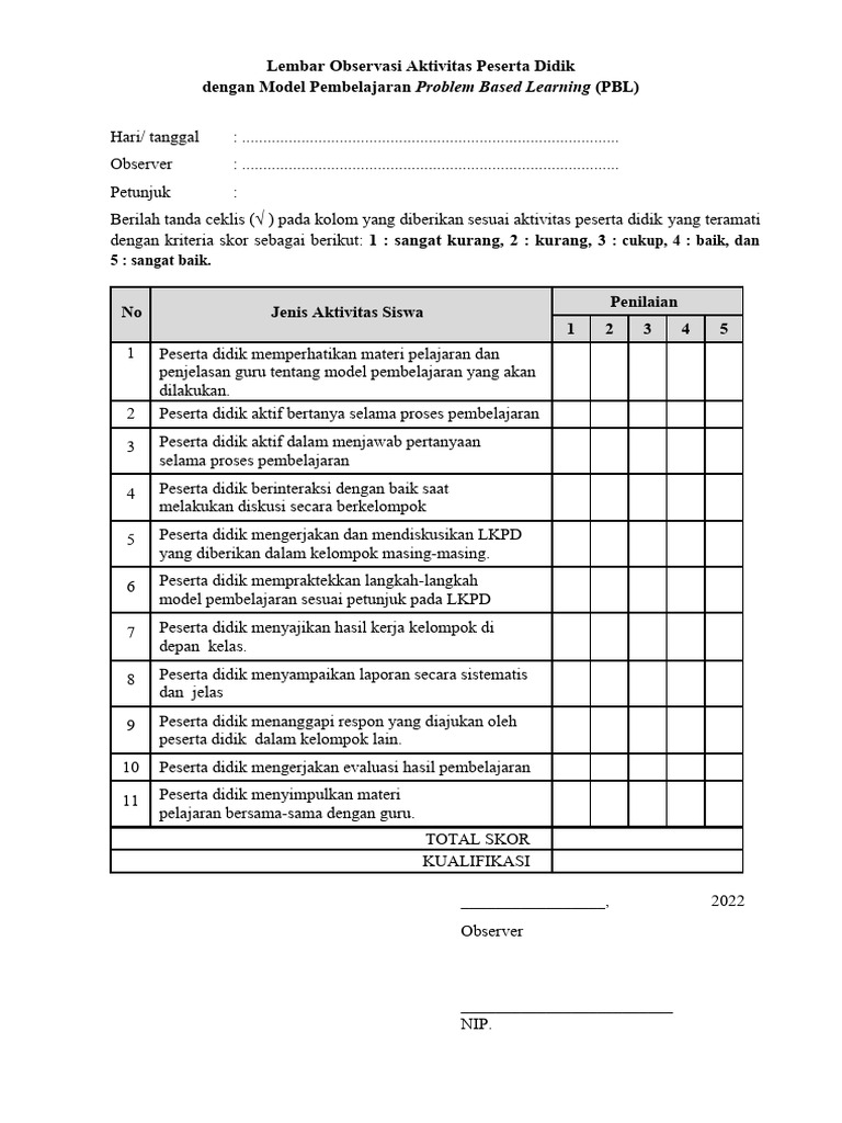 Lembar Observer - Devi Ratna Furi | PDF