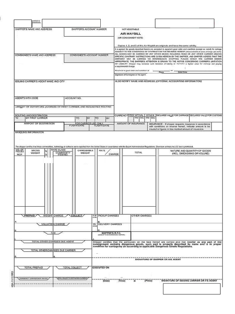 Form-AWB-IN LAM BT | PDF