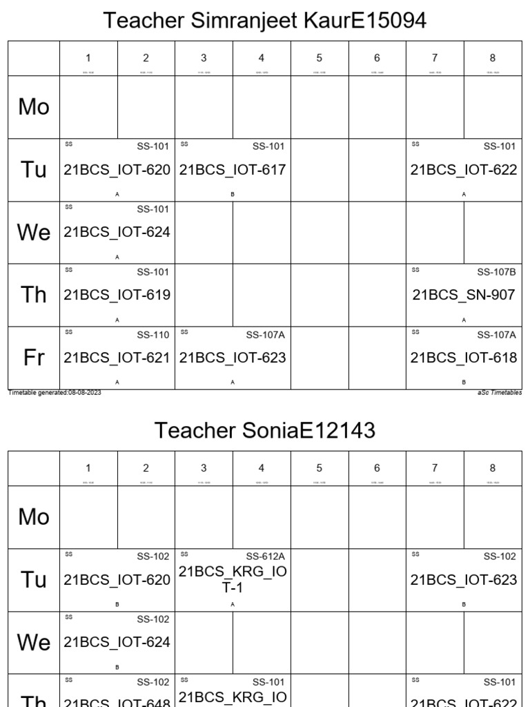 11.30 PM 8th Aug - Block3-Teacherwise | PDF