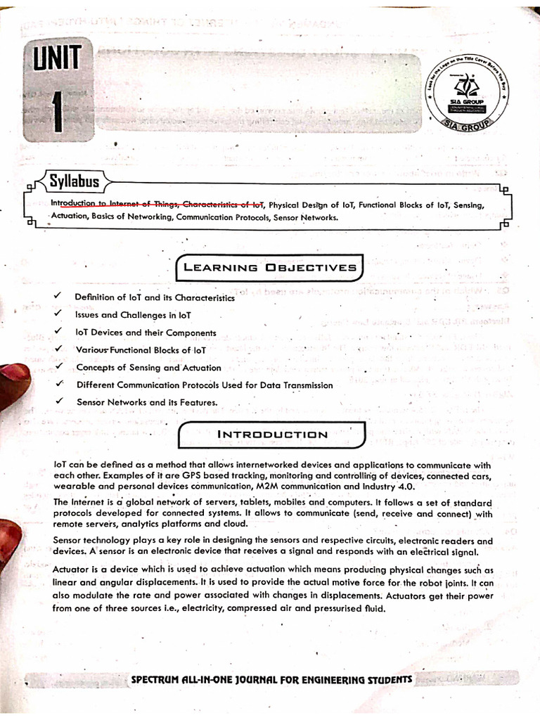IOT 1 Unit | PDF