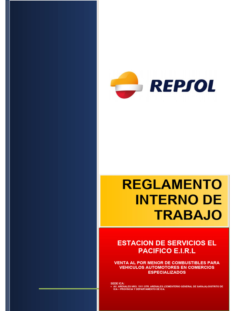 M.adm-01 Reglamento Interno de Trabajo Estacion Servicios El PACIFICO EIRL | PDF | Derecho ...