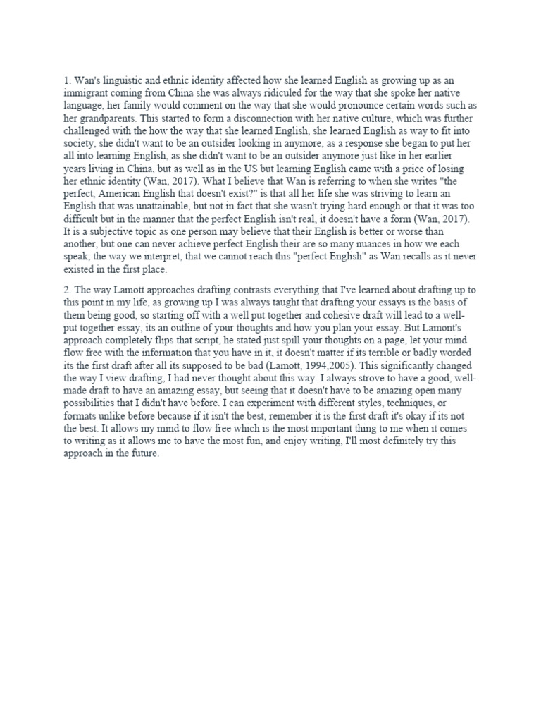 Reading Response 2 | PDF | English Language | Cognition