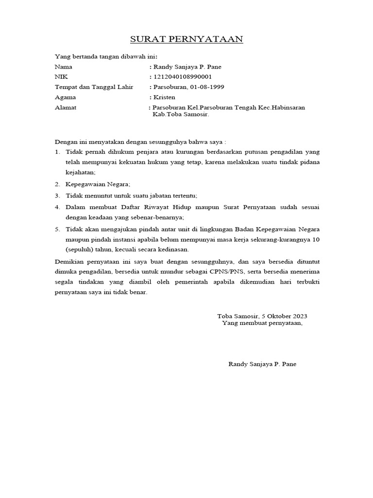 Lampiran-Surat-Pernyataan Randy | PDF