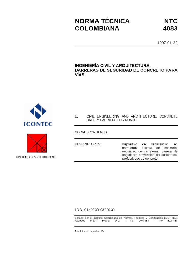 NTC 4083 Barreras Rigidas | PDF