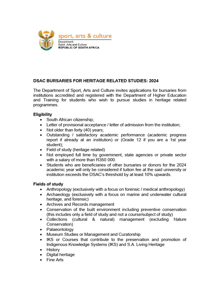 Bursary Advertisement 2024 | PDF