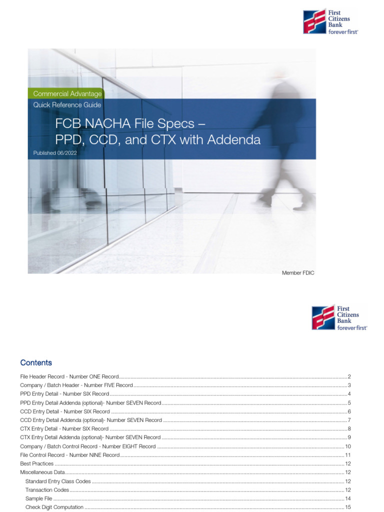 Nacha File Specs | PDF | Transaction Account | Debits And Credits