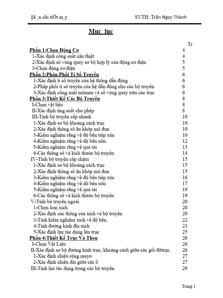 Thuyet Minh Do An CTM | PDF