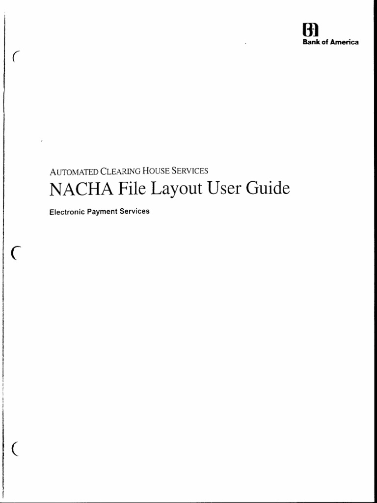 BoA NACHA File Layout User Guide | PDF