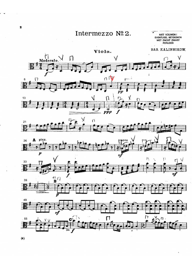Kalinnikow, W. Intermezzo 2 - Altviool | PDF