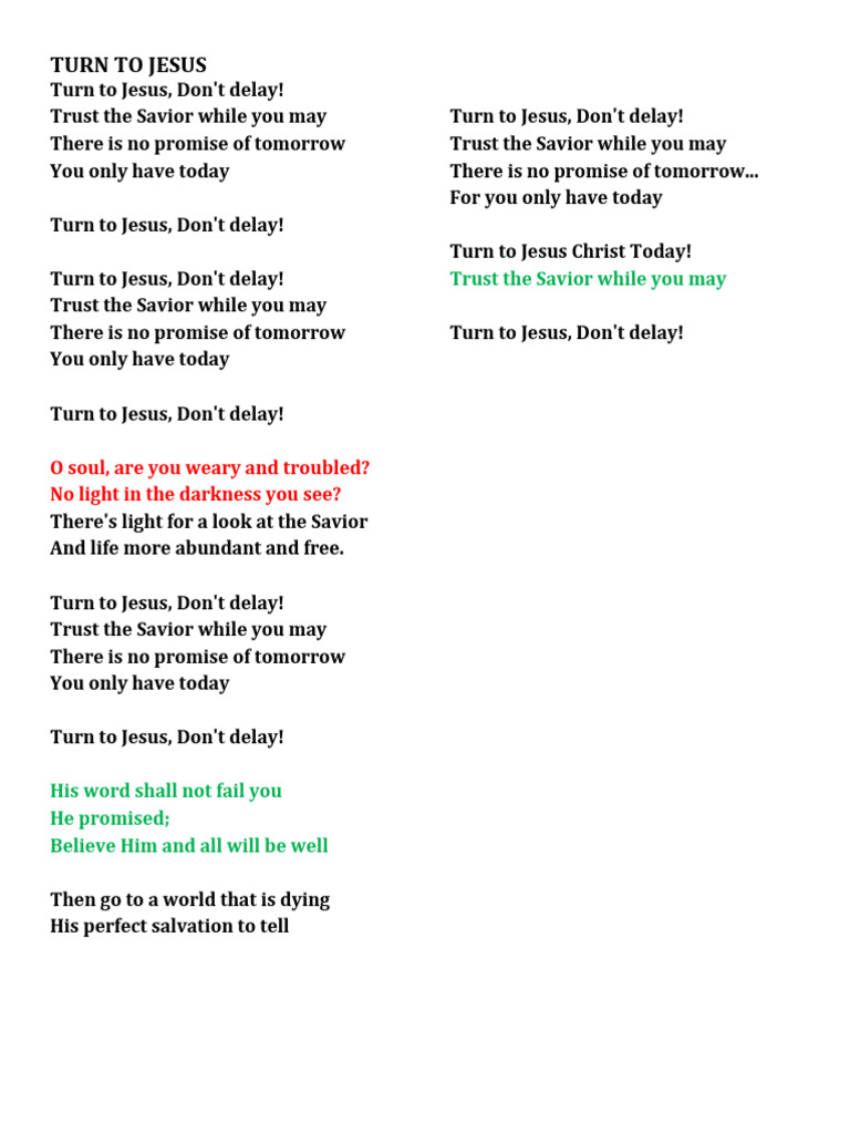 Turn To Jesus | PDF