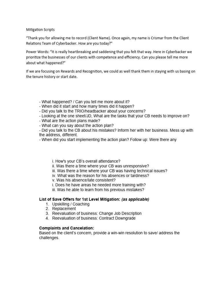 Mitigation Scripts | PDF