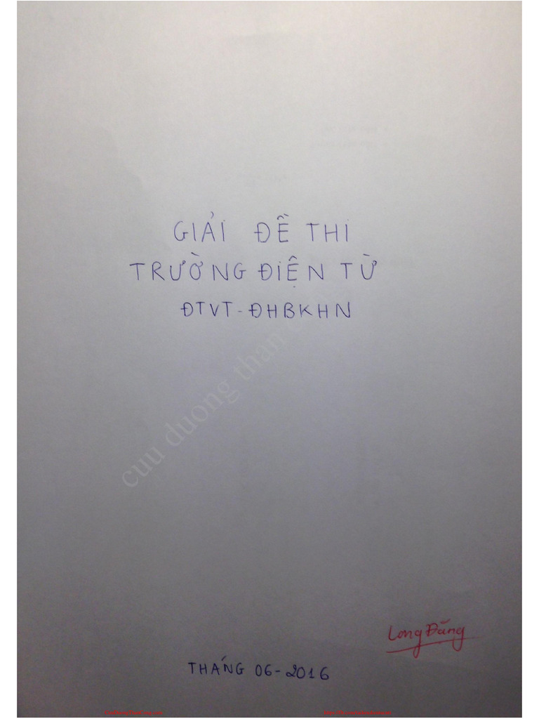 Truong-Dien-Tu - Nguyen-Cong-Phuong - Giai-De-Thi - (Cuuduongthancong - Com) | PDF