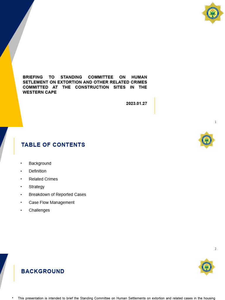 January 2023 SAPS On Construction Extortion | Download Free PDF ...
