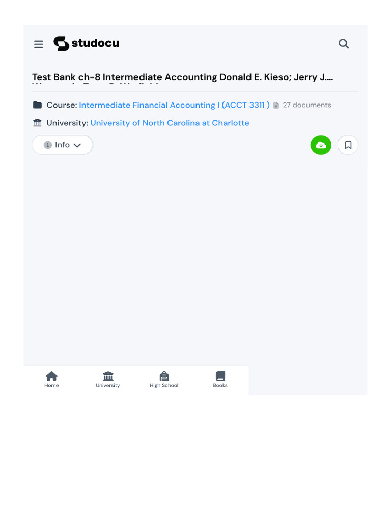 Test Bank for Intermediate Accounting I | PDF