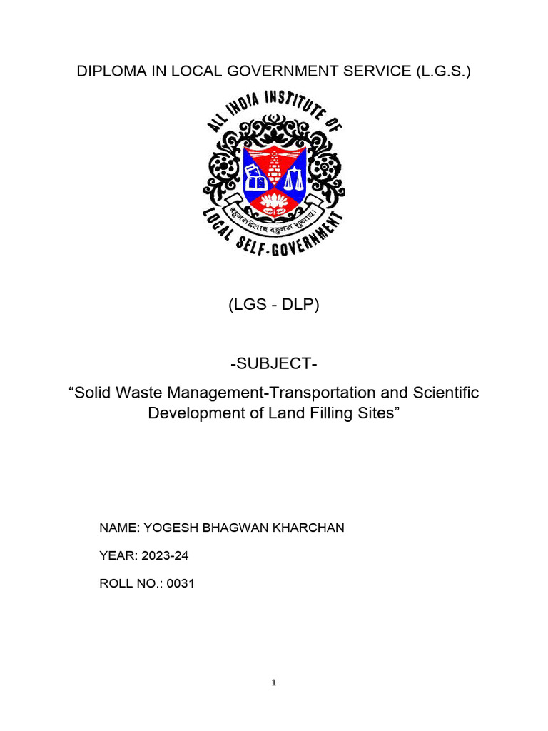 Solid Waste Management-Transportation and Scientific Development of ...