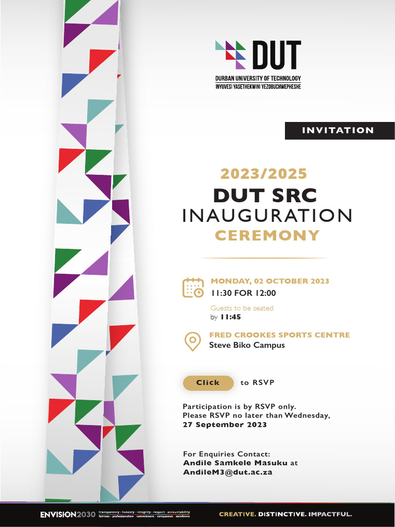Dut Src Inauguration Ceremony Invitation Pdf