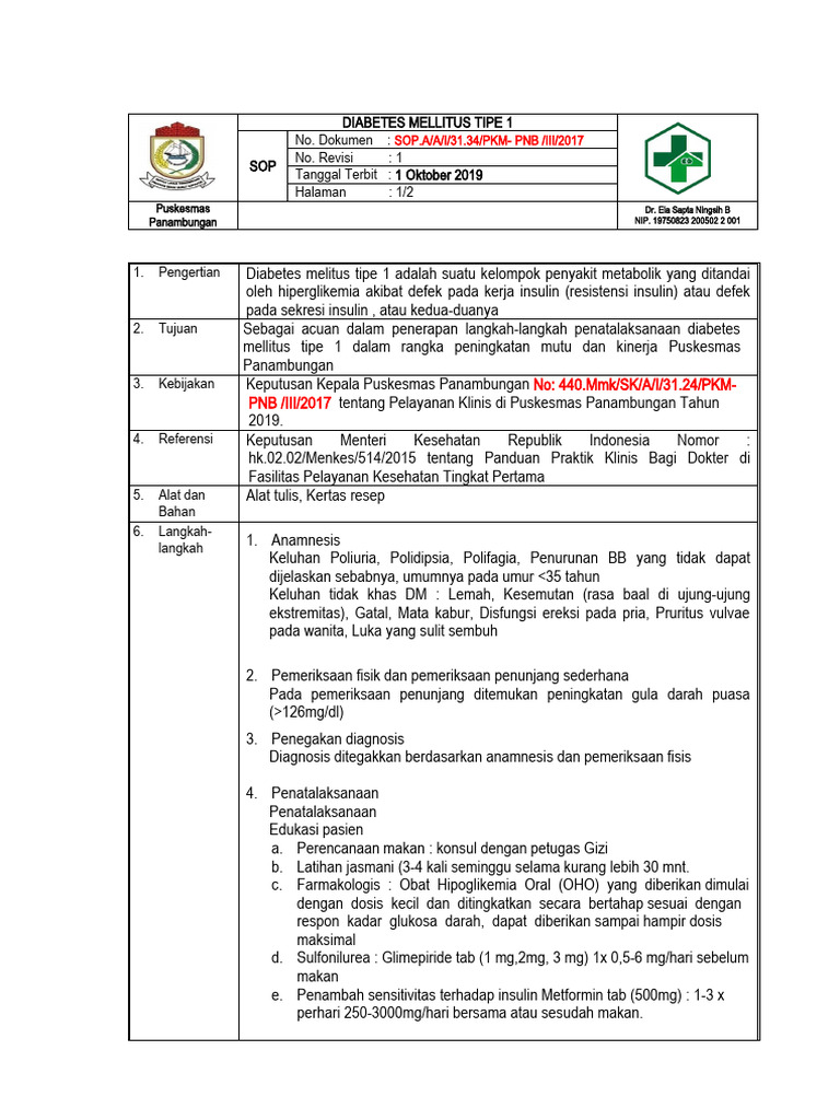 Sop DM Tipe 1 | PDF | Pengembangan Diri | Sains & Matematika