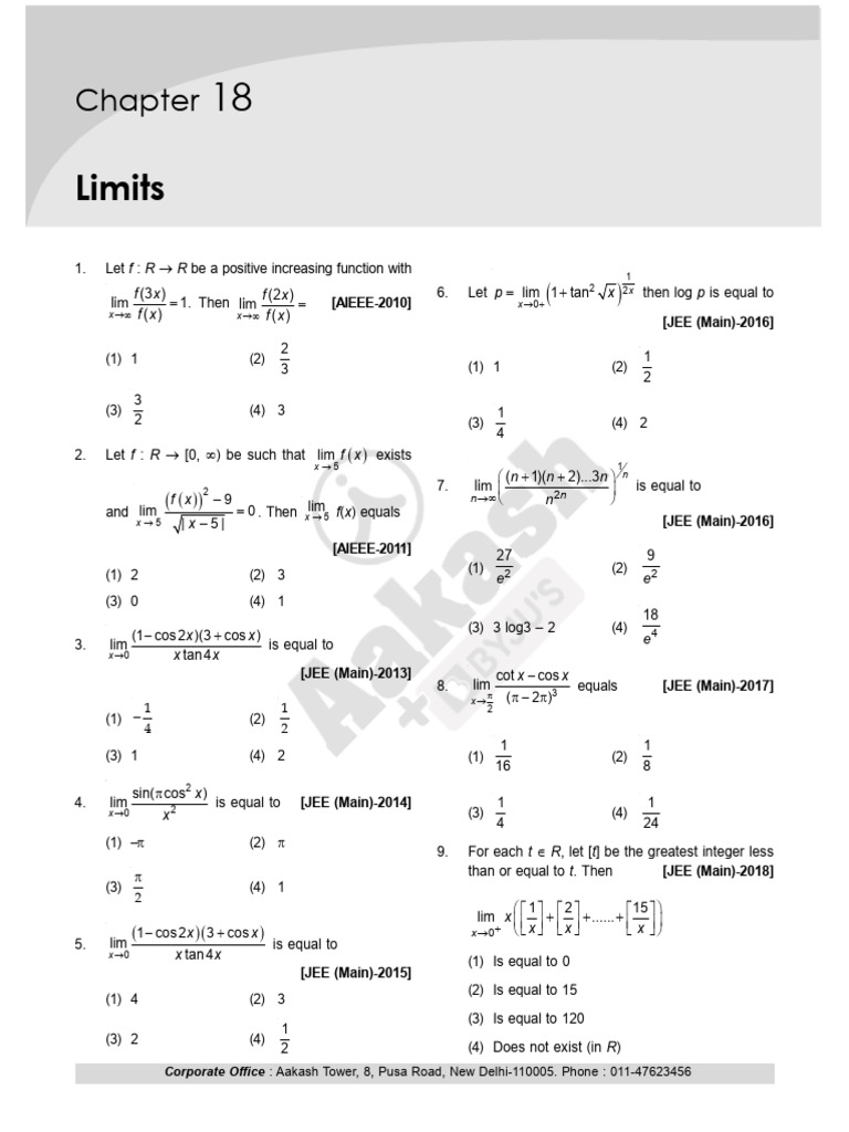 Chapter 18 Limits - PDF 2 | PDF | Functions And Mappings | Mathematical Concepts