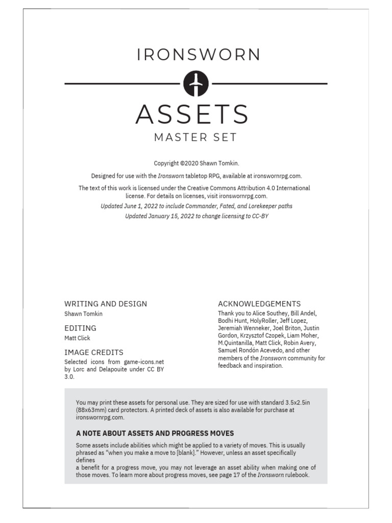 Ironsworn Assets Master Set PDF | PDF