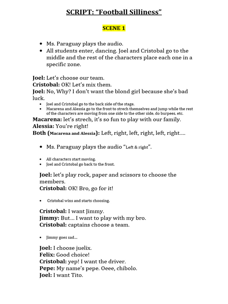 Script - Al Fondo Hay Sitio | PDF