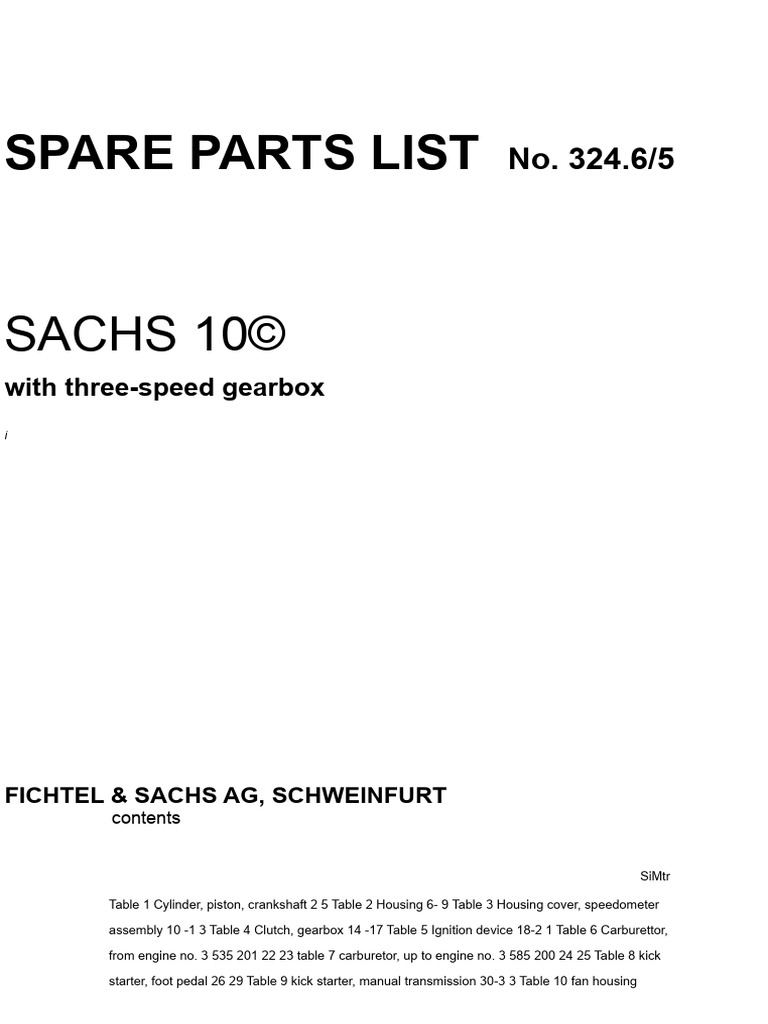 Translated Copy of Ersatzteilliste - Sachs - 100-3 - Motor | PDF ...