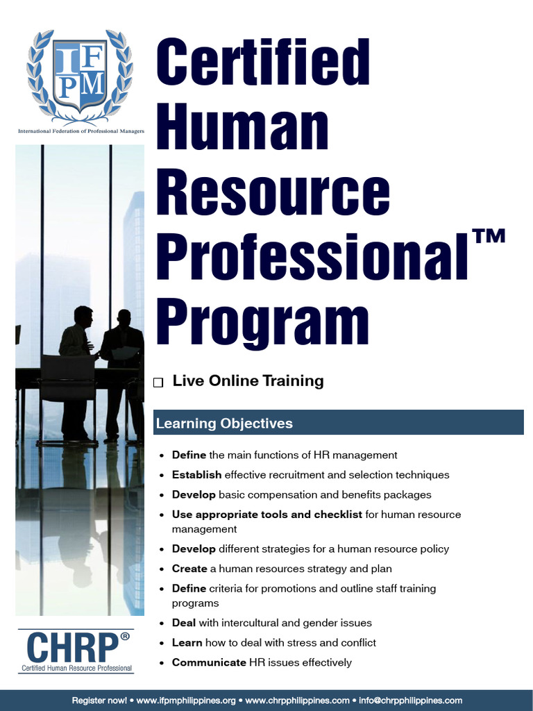 CHRP Brochure and Reg Form | PDF | Human Resource Management | Recruitment