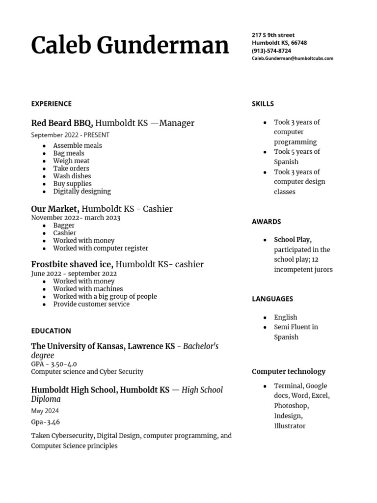 Basic Resume | PDF | Computing