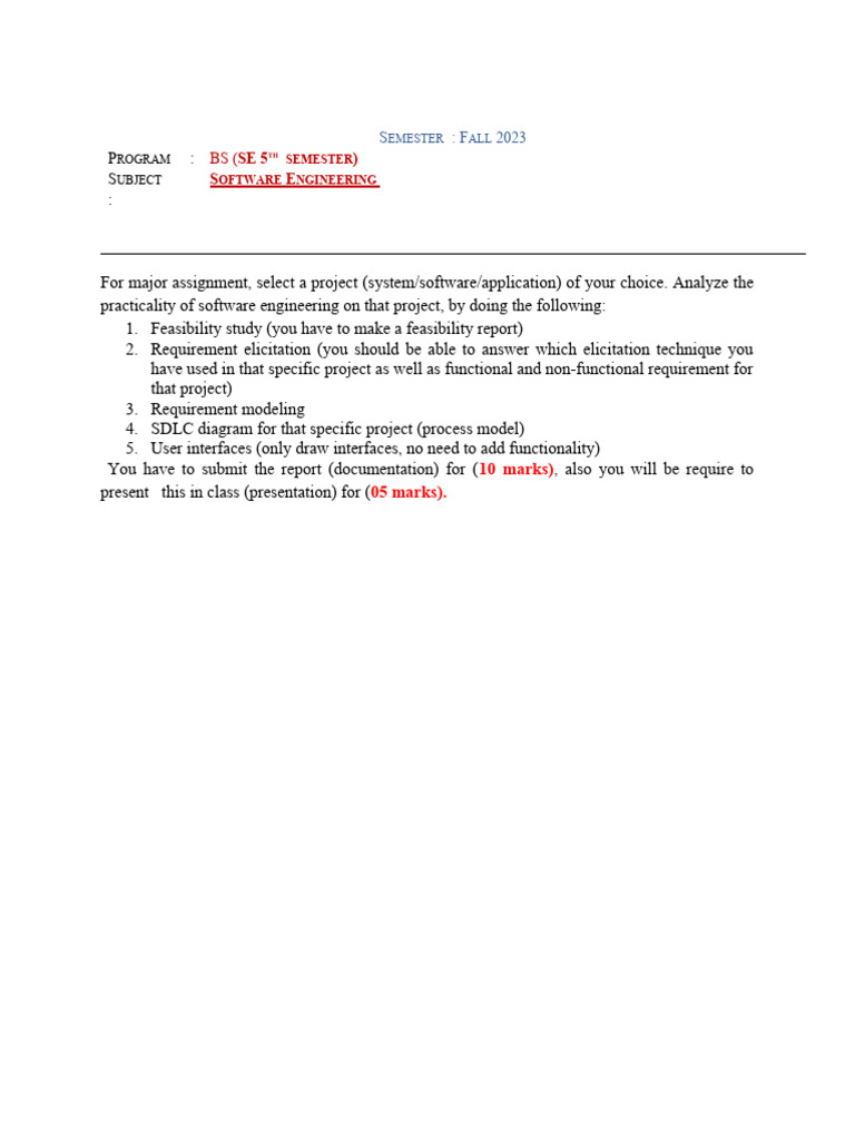 SE Major Assignment | PDF SE Major Assignment | PDF