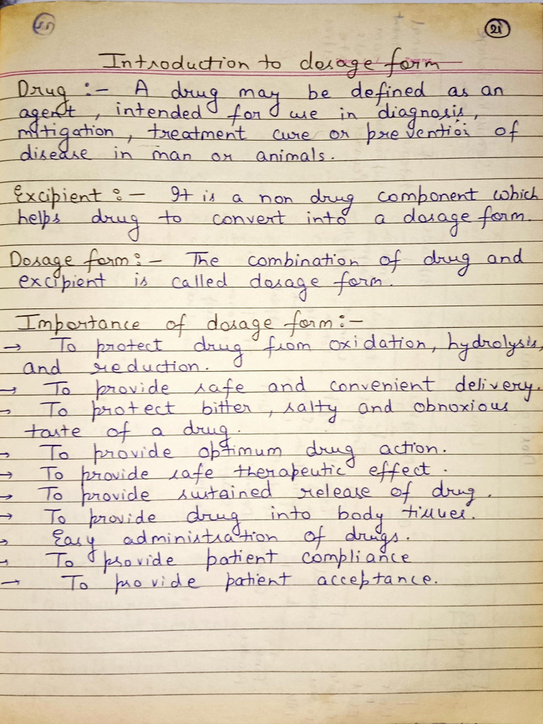 Types of Dosage Forms Unit I (C) | PDF