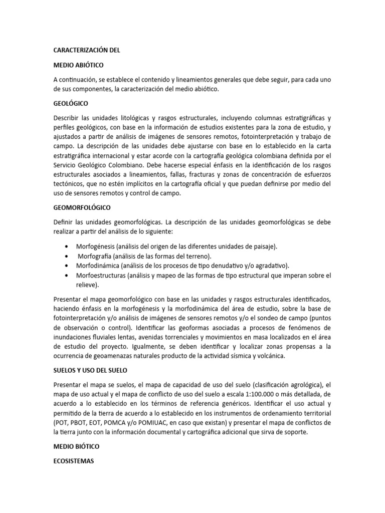 Caracterización del Medio Abiótico | PDF | Geomorfología | Cartografía