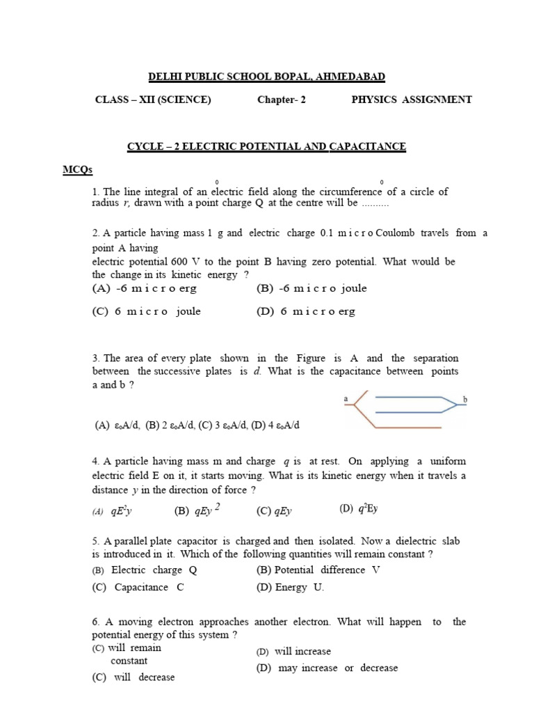 CH 2 Electric Potential and Capacitance | PDF | Capacitance ...