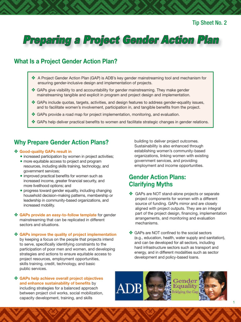 Tip Sheet 2 Preparing Gender Action Plan | Download Free PDF | Capacity ...