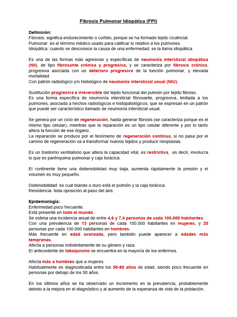 Fibrosis Pulmonar Idiopática: Síntomas y Causas | PDF | Neumonía ...