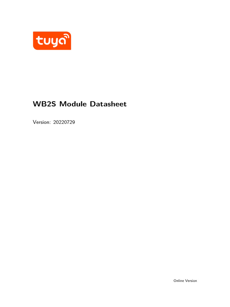 WB2S Module Datasheet - Tuya IoT Development Platform - Tuya IoT ...